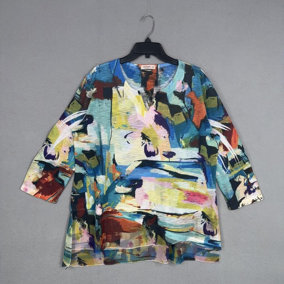 Jess & Jane | Tops | Jess Jane Shirt Womens Xl Colorful Abstract Tunic ...